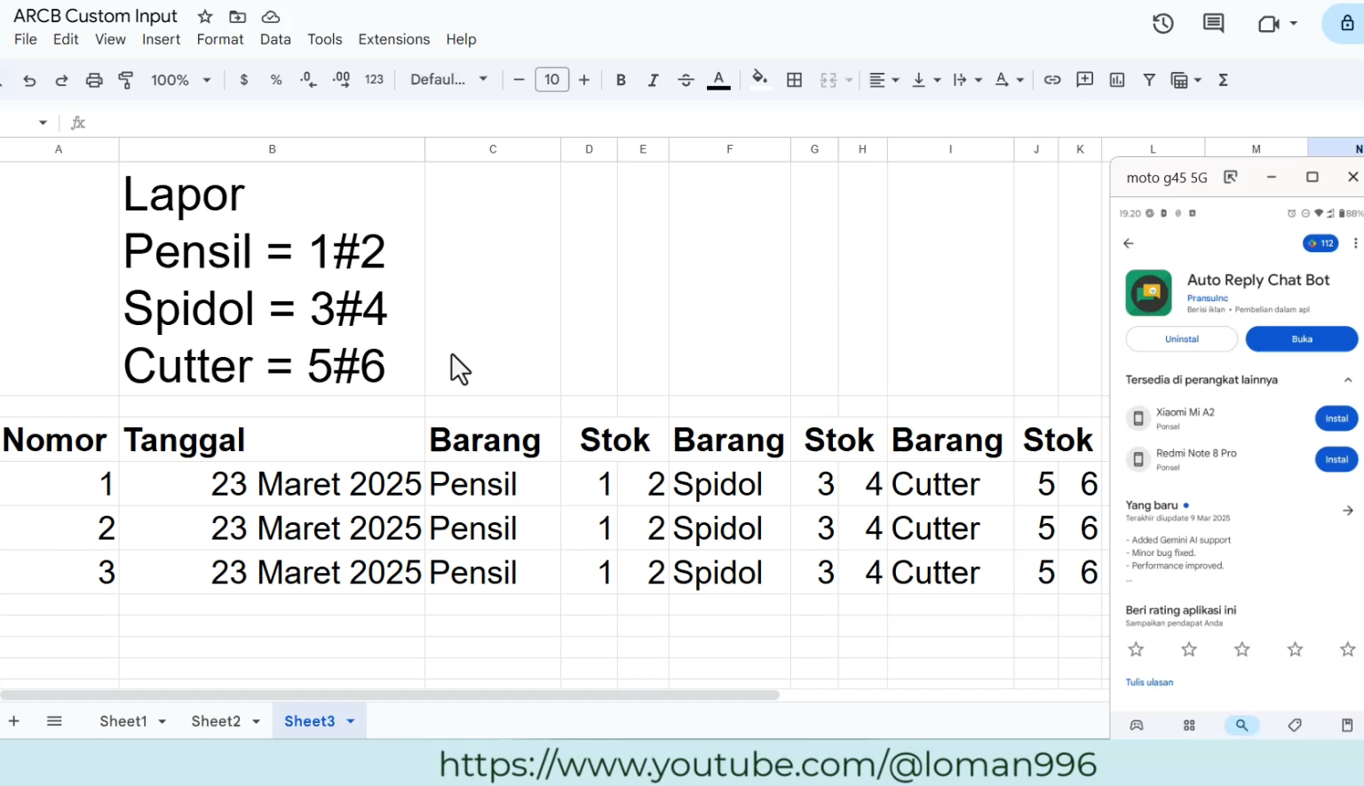 Script AA1 Input Data ke Sheet lewat WhatsApp dan Auto Reply Chat Bot ...